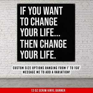 If You Want to Change Banner - Home Gym Decor - Large Quote Wall Art ...