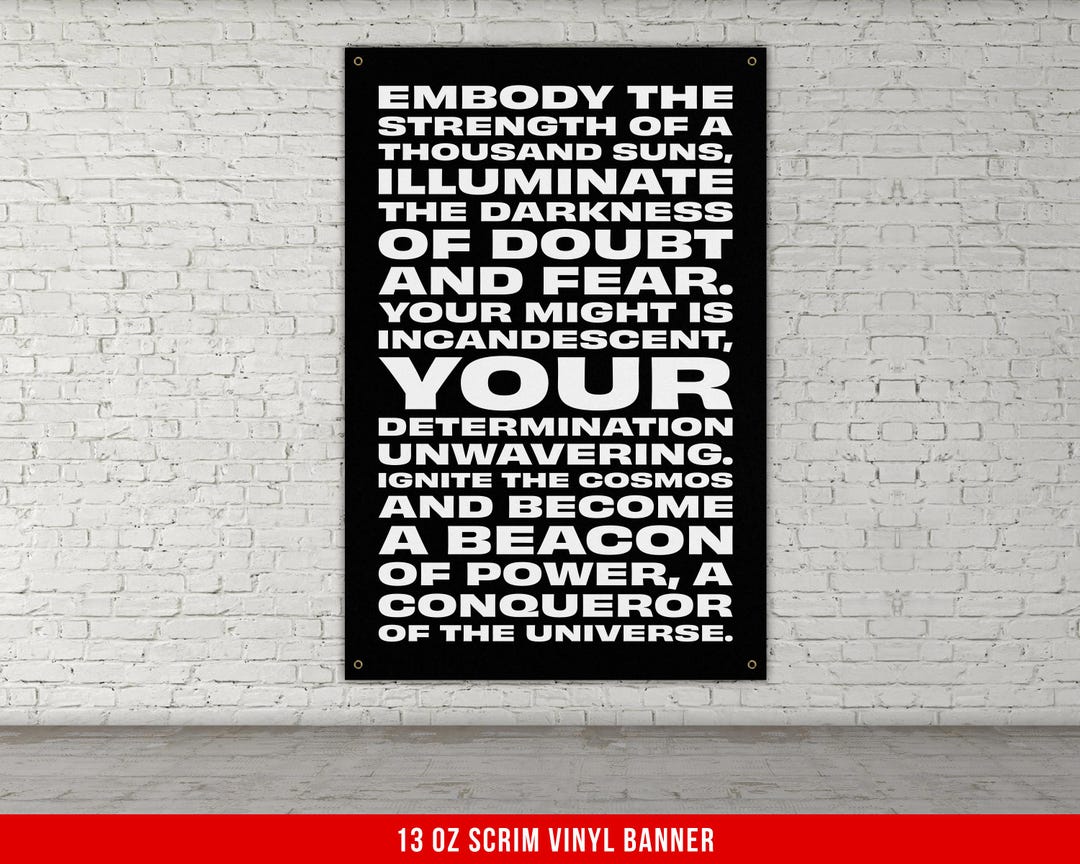 Embody the Strength Banner - Gym Wall Art - Motivational Fitness Decor ...
