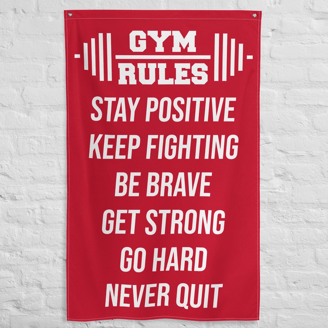 Gym Flags - Gym Sign - Home Gym Banner - Weightlifting Decor - Custom ...