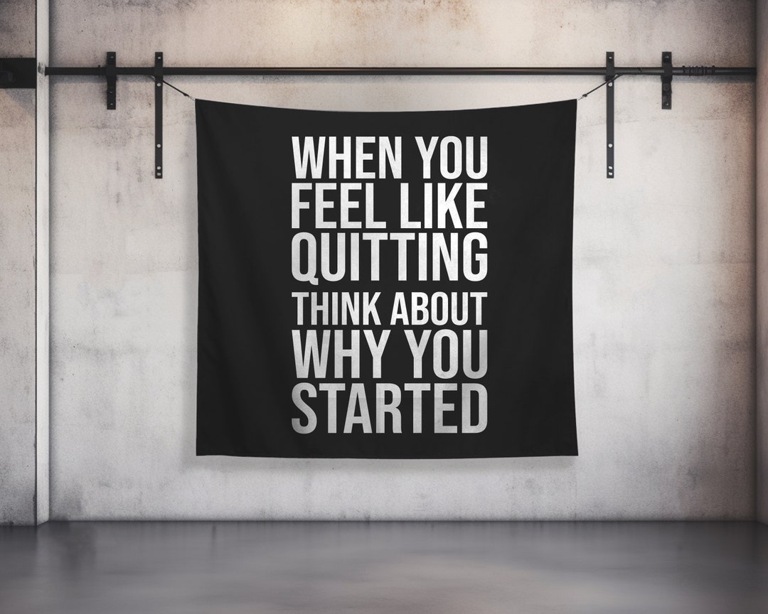 When You Feel Like Quitting Wall Tapestry - Gym Decor - Large ...