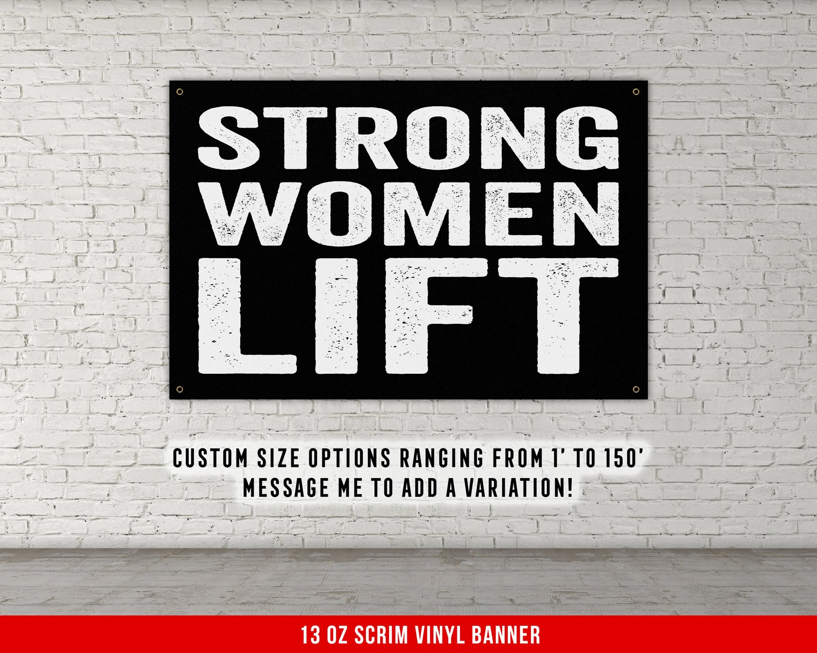 Strong Women Lift Home Gym Banner Flag Motivational Wall | Etsy