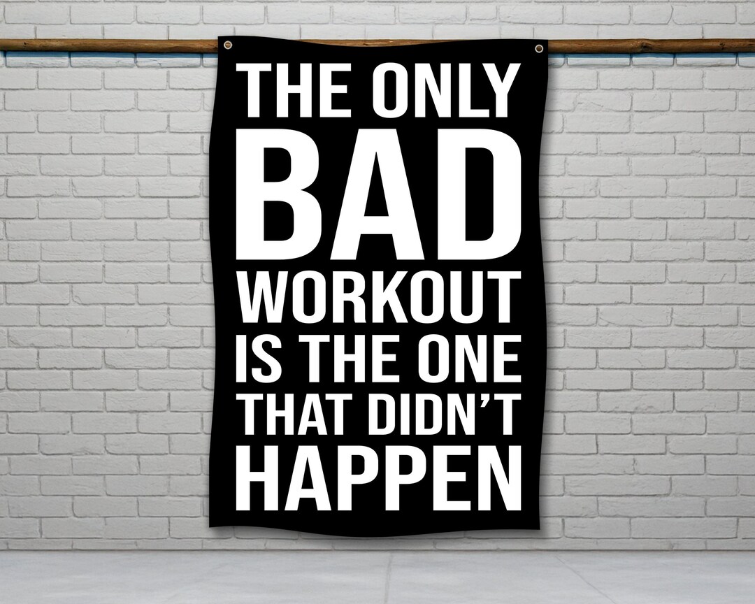 Motivational Gym Flag, Home Gym Wall Art, Garage Gym Banner, Fitness ...