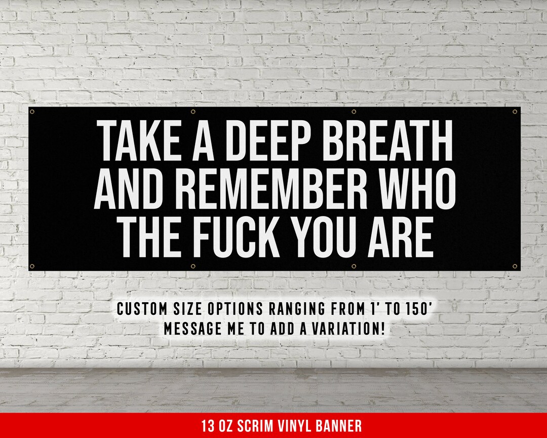Take A Deep Breath Banner - Motivational Home Gym Decor - Large Quote ...