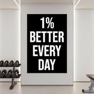 1 Percent Better Everyday Poster, Home Gym Poster, Fitness Print ...