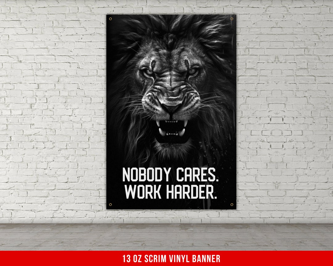 Nobody Cares Work Harder Home Gym Banner - Inspiration - Weightlifting ...
