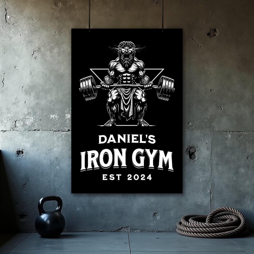 Custom Poster for Home Gym Decor Fitness Weightlifting Powerlifting ...