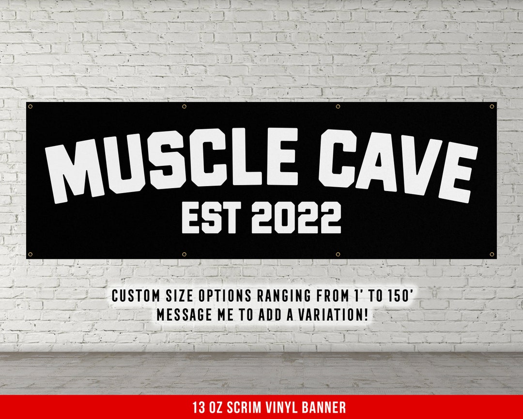 Muscle Cave Banner - Weightlifting - Large Quote Wall Art ...