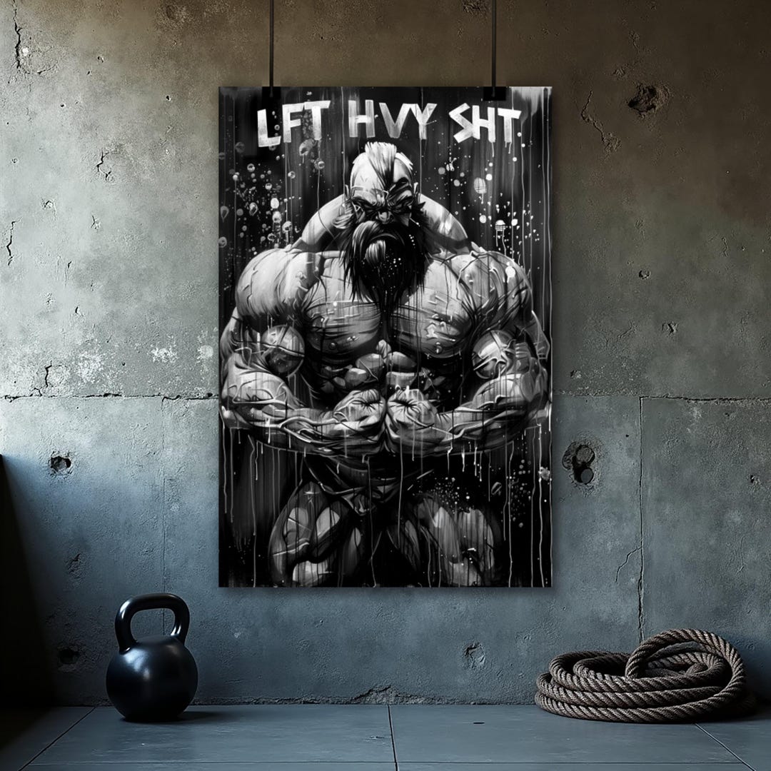 Motivational Weightlifting Poster for Home Gyms Offices Dorms, Fitness ...
