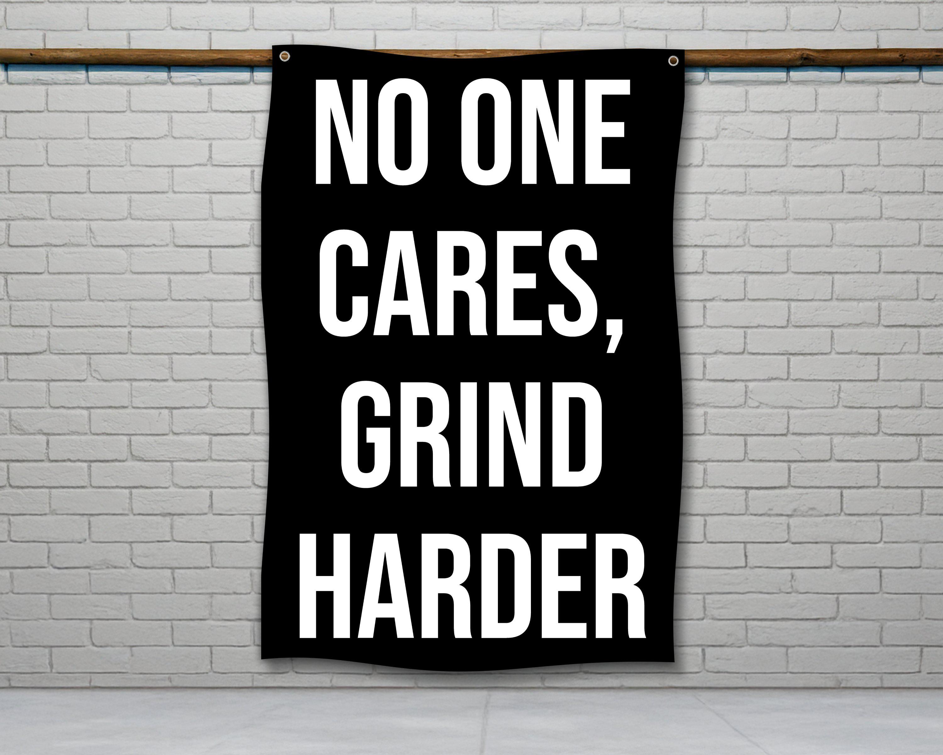 Gym Motivation Flag, Home Gym Wall Art, Grind Harder Banner, Garage Gym ...