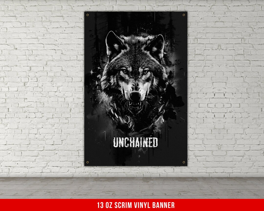 Unchained Banner - Strength Training Decor - Large Motivational Wall ...