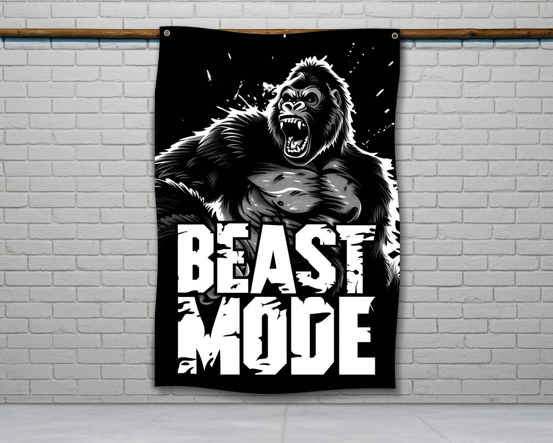 Beast Mode Gorilla Flag, Home Gym Wall Art Decor, Motivational Gym ...