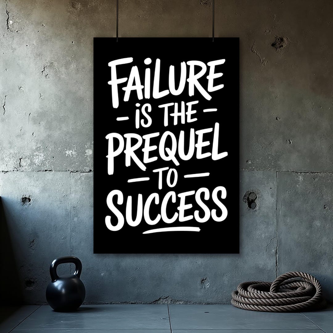 Failure to Success Gym Motivation Poster, Home Gym Wall Decor, Fitness ...