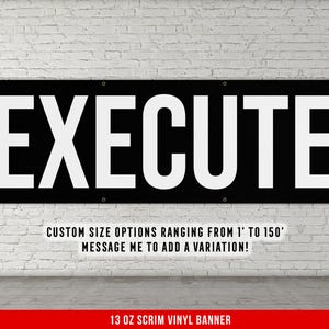 Motivational Wall Art Banner, Execute Banner for Home Gym Decor ...