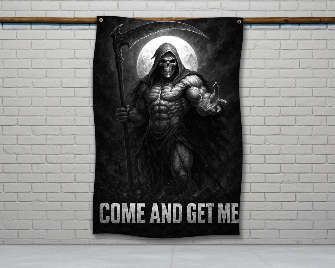 Gym Reaper Flag, Motivational Gym Flag, Come and Get Me Wall Art, Home ...