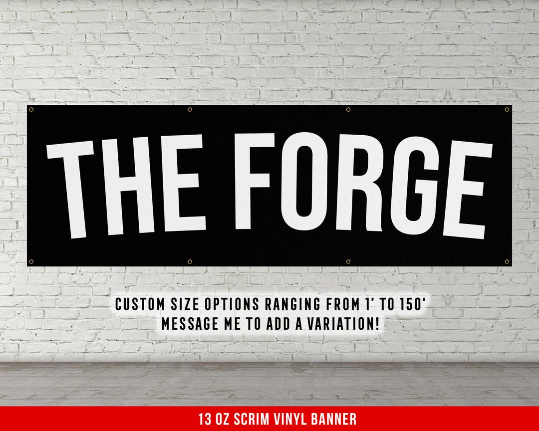 The Forge Banner Motivational Wall Art Home Gym Decor Custom Sizes ...