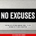 No Excuses Banner Motivational Home Gym Decor Large Quote - Etsy