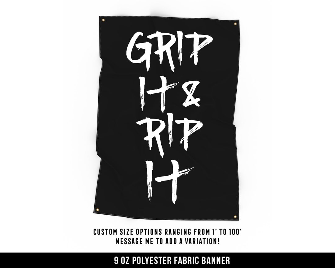 Grip It Rip It Cloth Banner Home Gym Decor Large Wall Art Quote ...