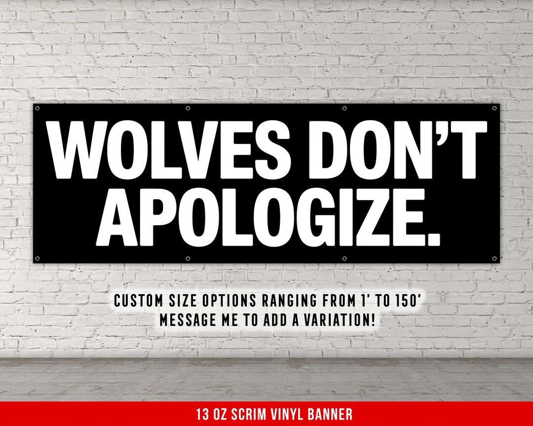 Wolves Don't Apologize Banner, Home Gym Decor, Weightlifting ...