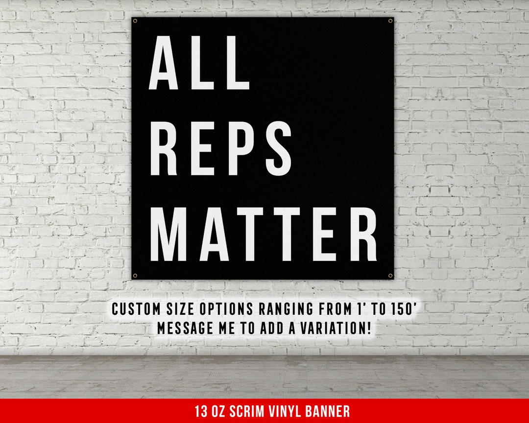 All Reps Matter Banner - Home Gym Decor - Large Wall Art - Fitness ...