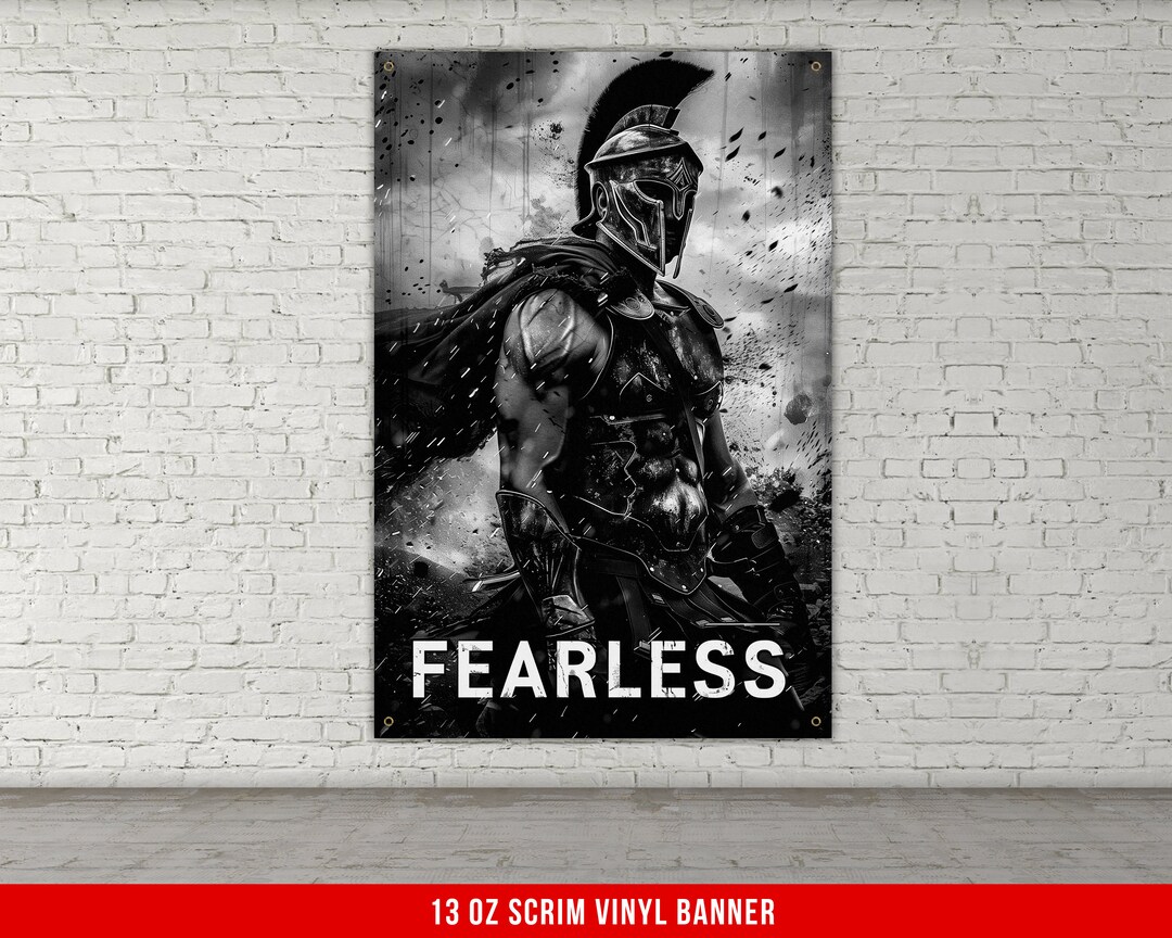 Fearless Banner - Home Gym Decor - Large Inspirational Wall Art ...