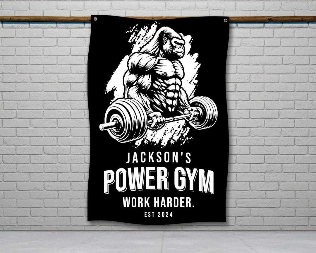 Custom Gorilla Gym Flag, Personalized Home Gym Banner, Motivational ...