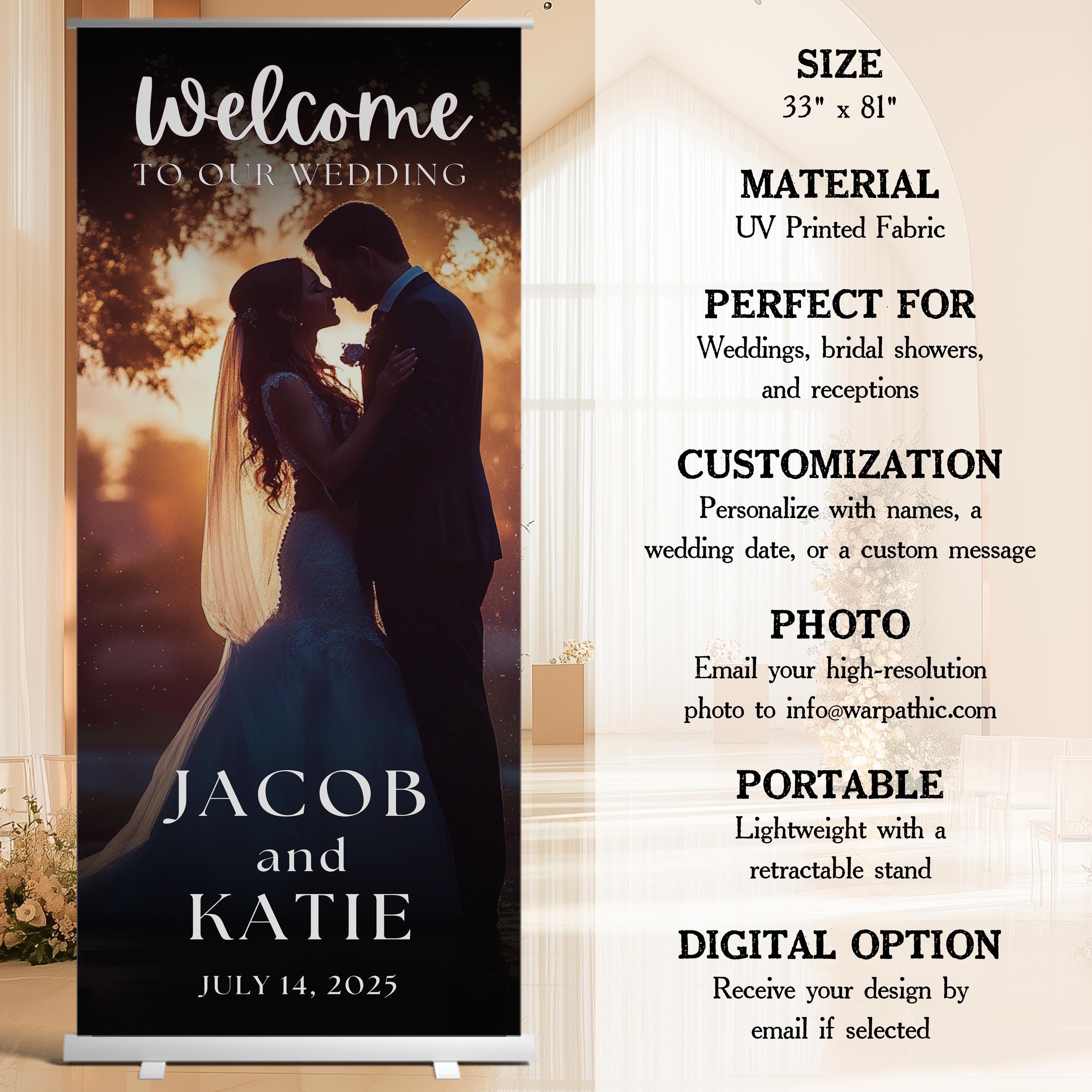 Custom Retractable Banner for Wedding – Personalized Photo Wedding ...