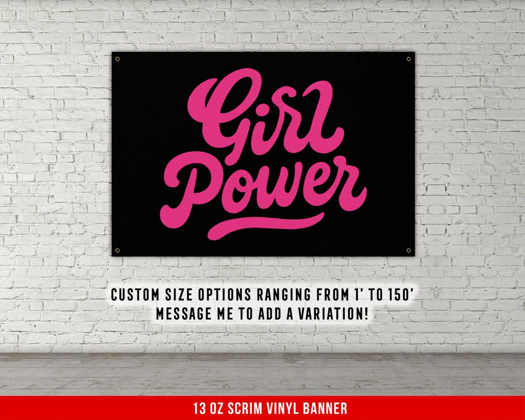 Girl Power Banner, Home Gym Decor, Custom Gym Banners, Weightlifting ...