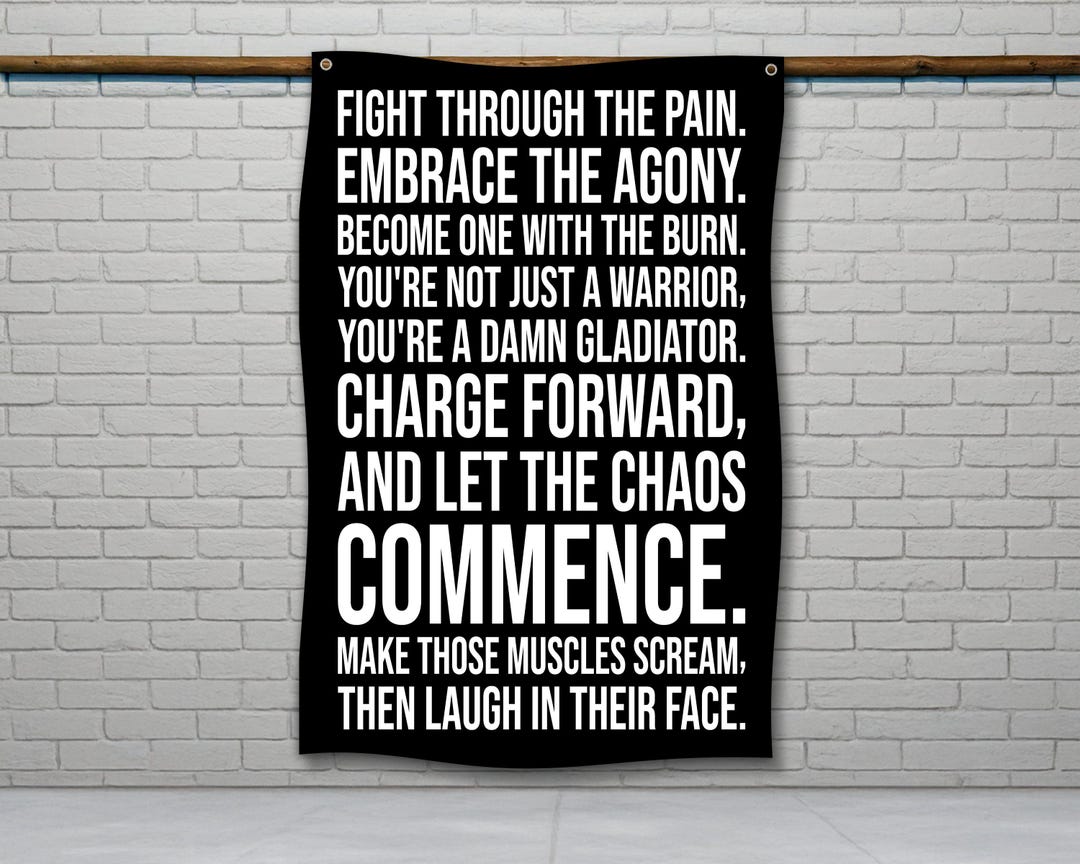 Motivational Gym Flag, Home Gym Decor, Fitness Wall Flag, Workout ...