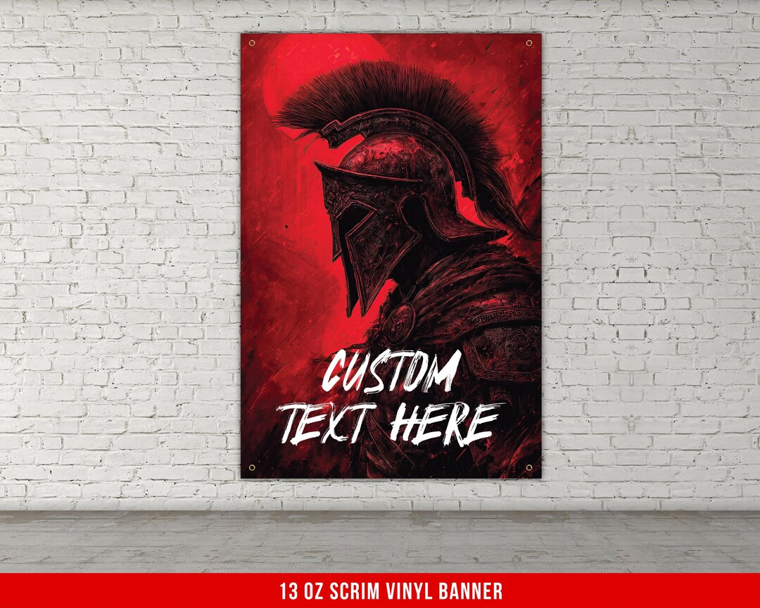 Custom Spartan Banner, Personalized Gym Art, Motivational Wall Decor ...