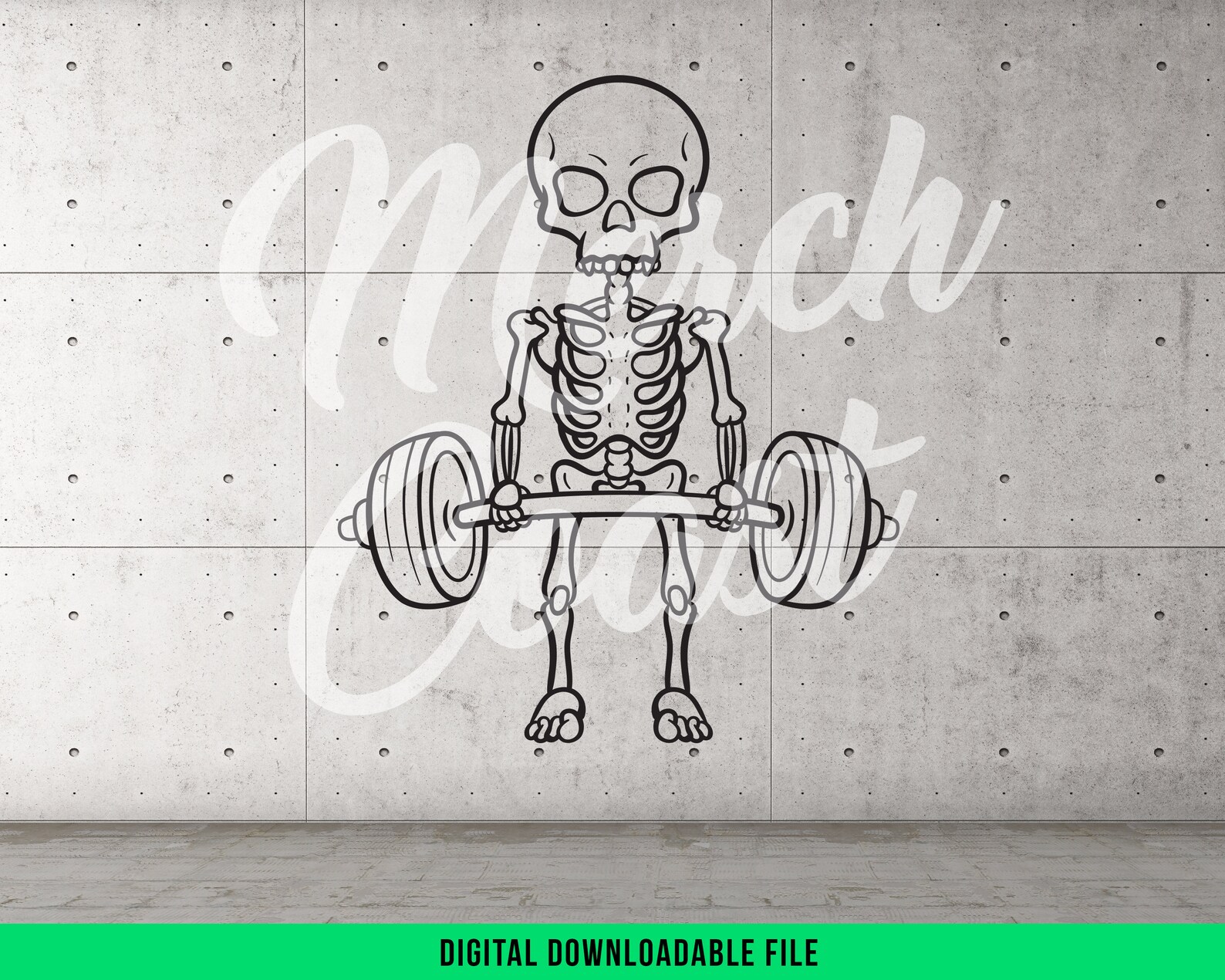 Deadlift Skeleton Digital Download Skull Weightlifting - Etsy
