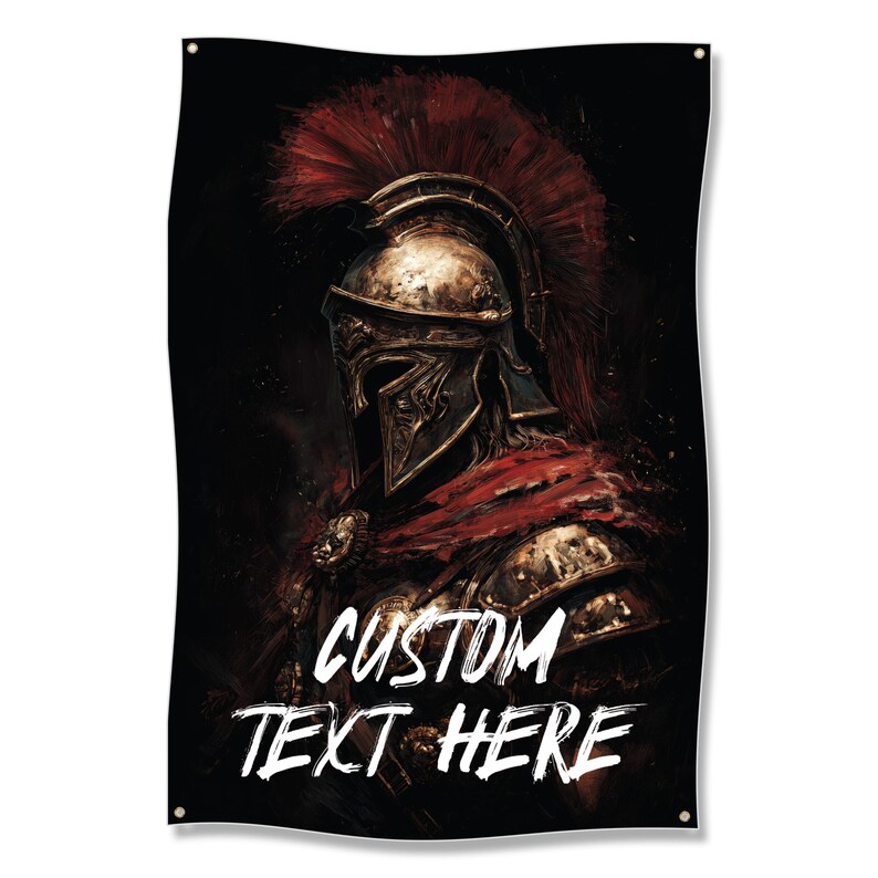 Custom Spartan Flag, Gym Decor, Garage Gym, Motivational Weightlifting ...