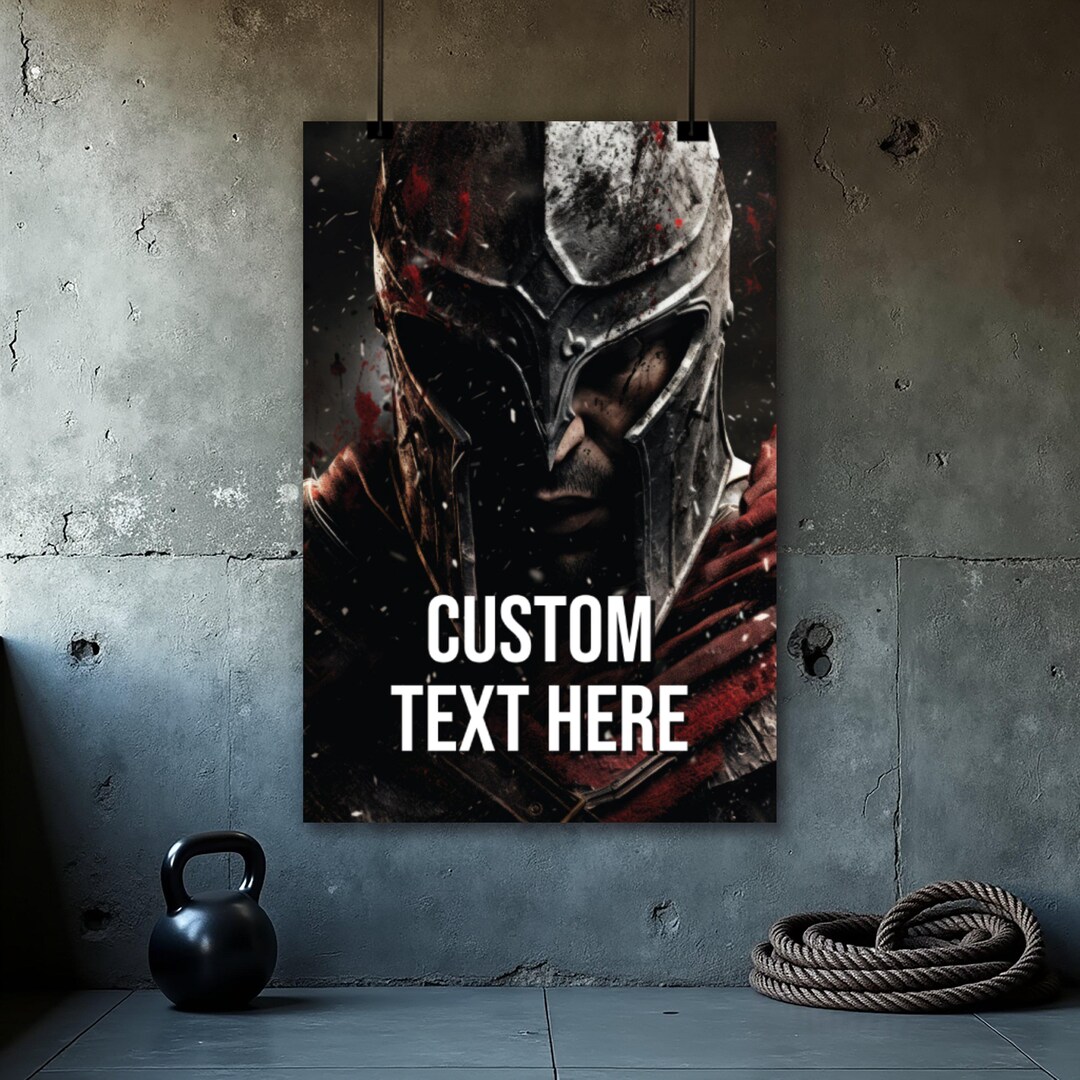 Custom Spartan Poster, Home Gym Wall Art, Motivational Quote Poster ...