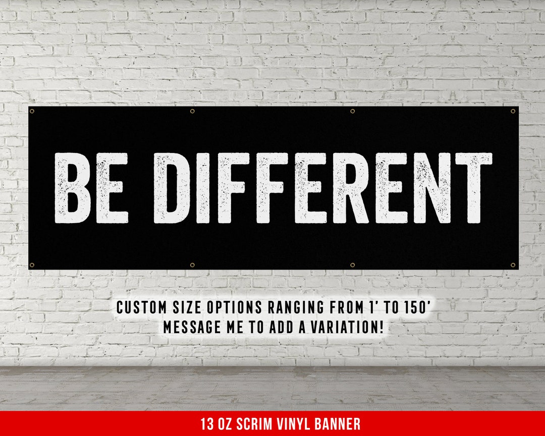 Be Different Banner - Motivational Home Gym Decor - Large Quote Wall ...