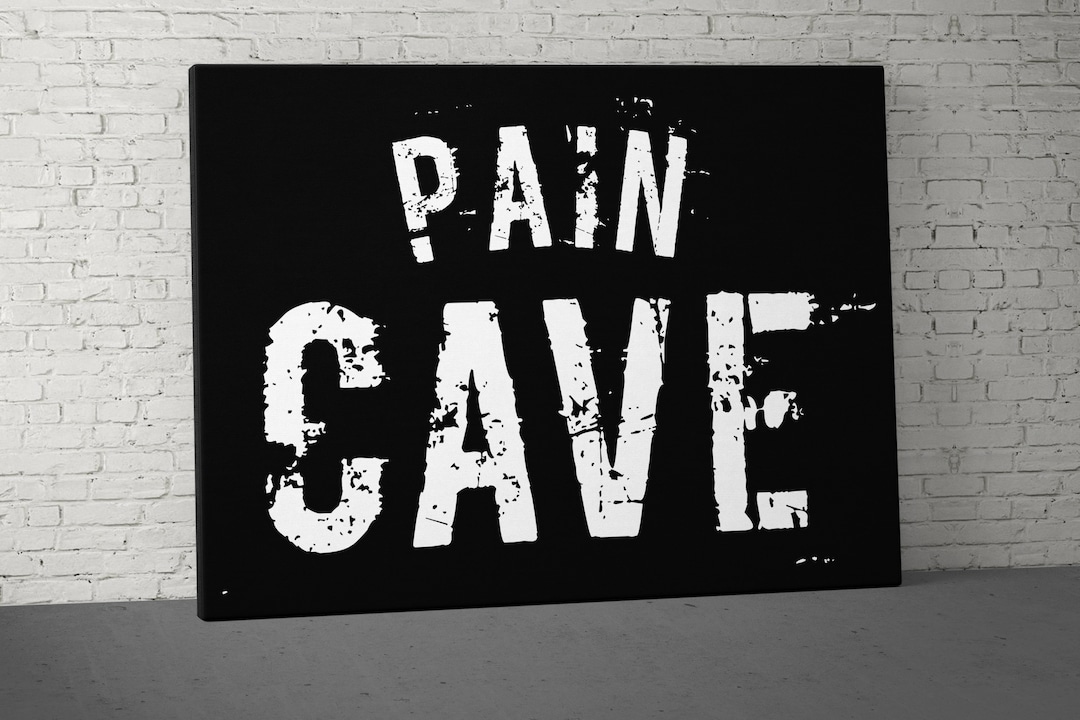 Pain Cave Canvas - Home Gym Decor - Large Motivational Quote Wall Art ...