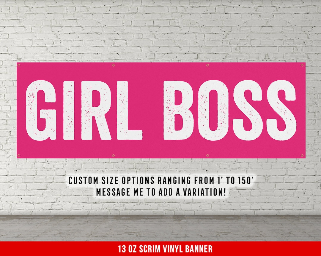 Girl Boss Banner - Motivational Home Gym Decor - Large Quote Wall Art ...