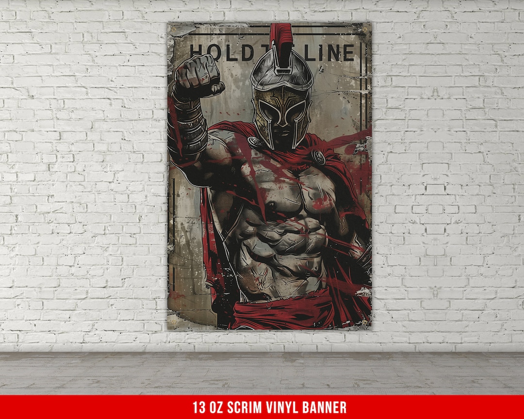 Hold the Line Banner - Home Gym Decor - Large Inspirational Wall Art ...