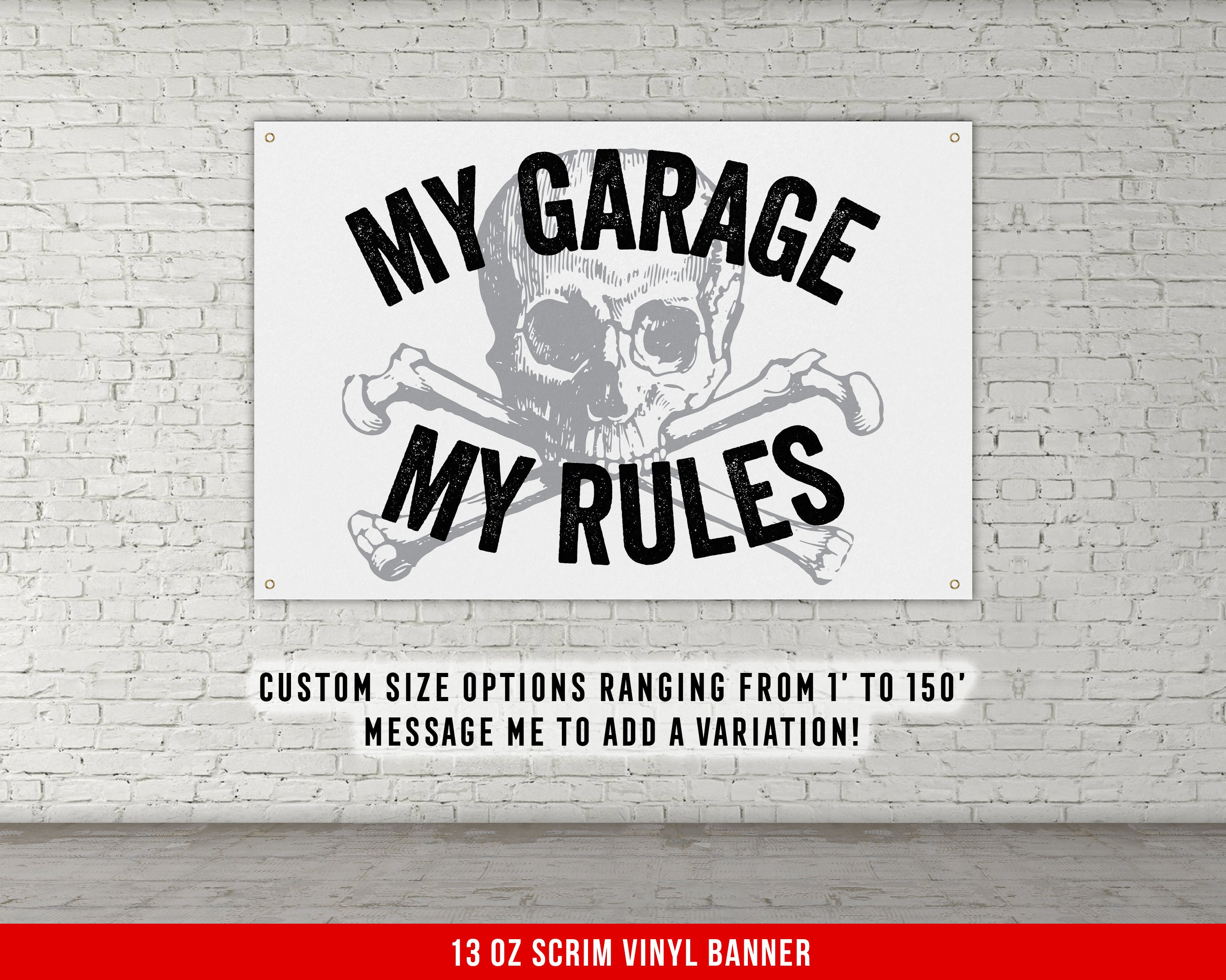 My Garage My Rules Banner Home Garage Decor Large Quote | Etsy