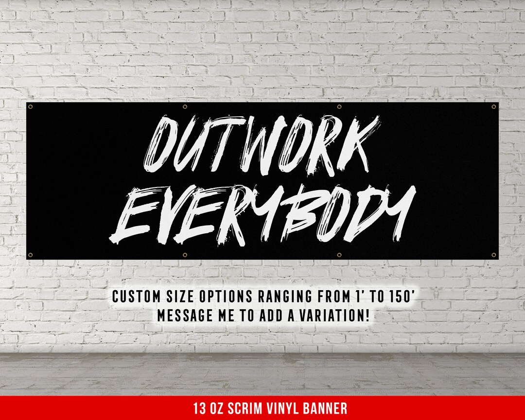 Outwork Everybody Banner - Home Gym Wall Art - Motivational Fitness ...