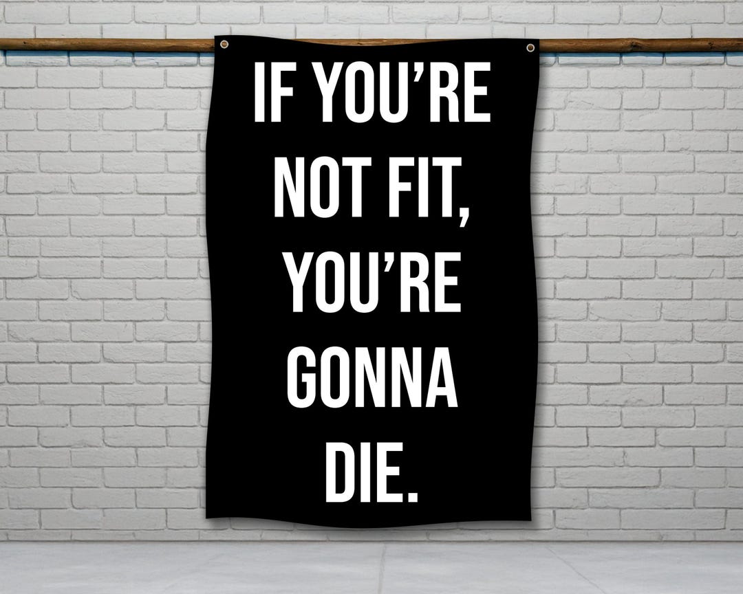 Motivational Fitness Flag, Gym Decor Banner, Weightlifting Wall Art ...