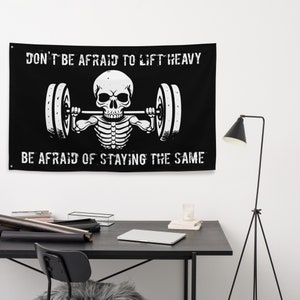 Gym Flags - Weightlifting Decor - Custom Home Gym Banner - Man Cave ...