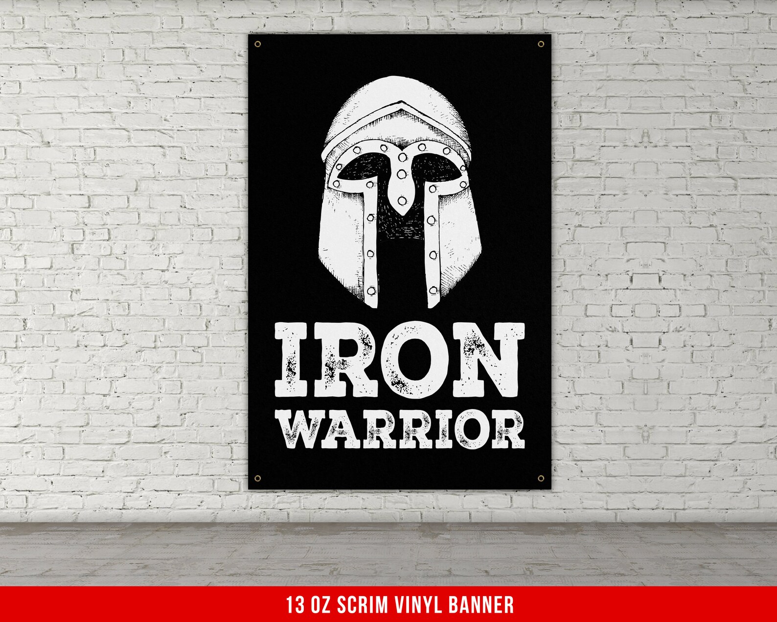 Iron Warrior Banner Home Gym Decor Large Motivational - Etsy