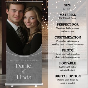 Personalized Wedding Banner With Photo – Custom Retractable Welcome ...