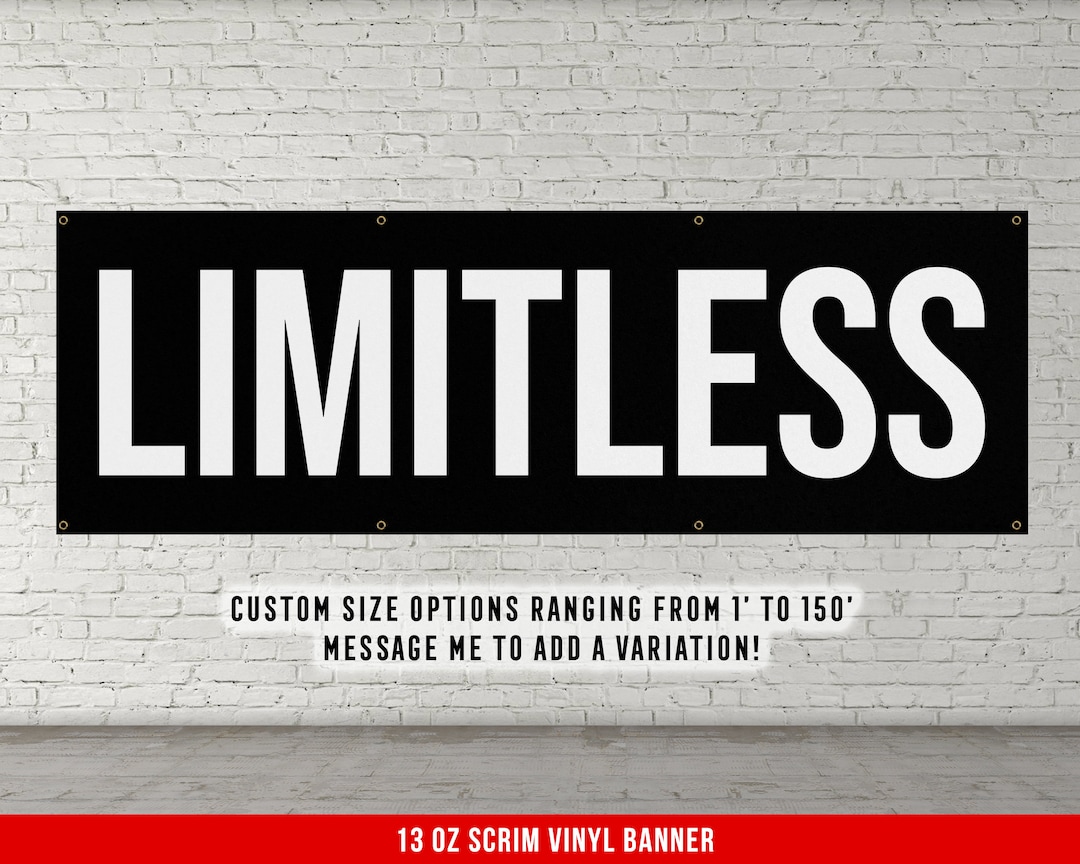 Limitless Banner - Home Gym Decor - Large Quote Wall Art - Fitness ...