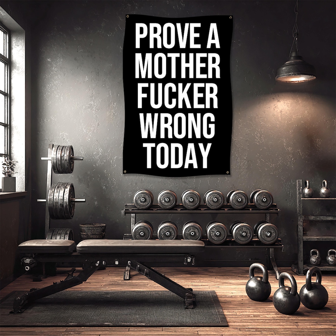 Motivational Gym Flag: Prove Them Wrong - Home Gym Decor - Etsy