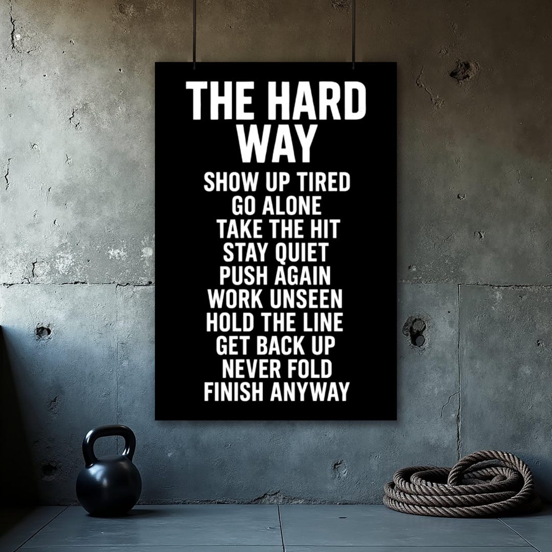The Hard Way Poster, Gym Motivation, Fitness Poster, Home Gym Wall Art ...