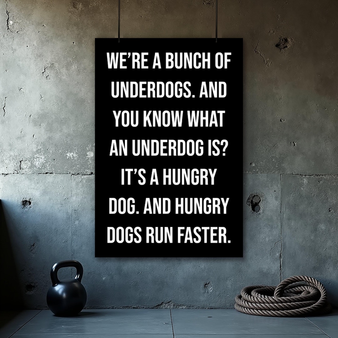 Underdog Gym Poster, Home Gym Wall Art, Motivation Poster ...
