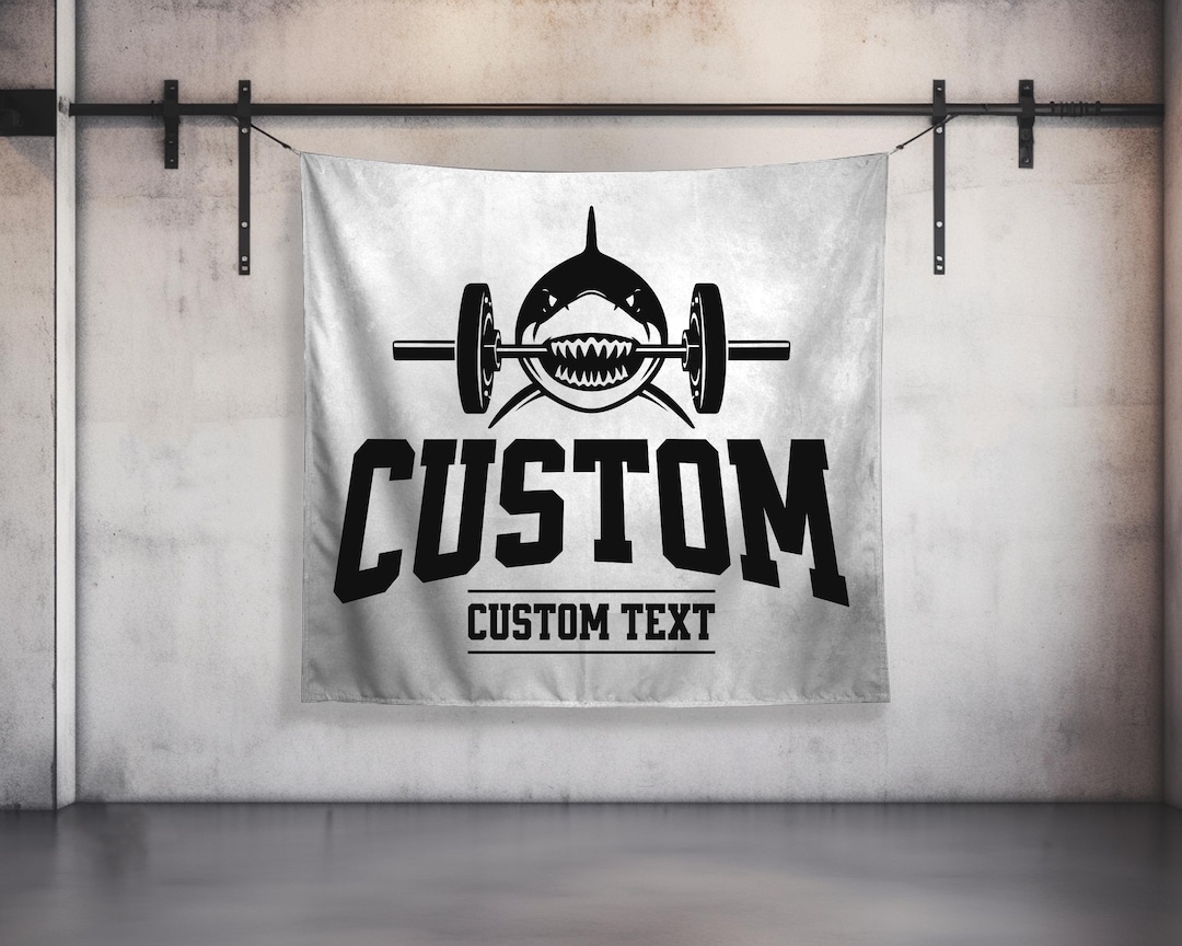 Workout Motivational Banner | Large Gym Flag Decor | Custom ...
