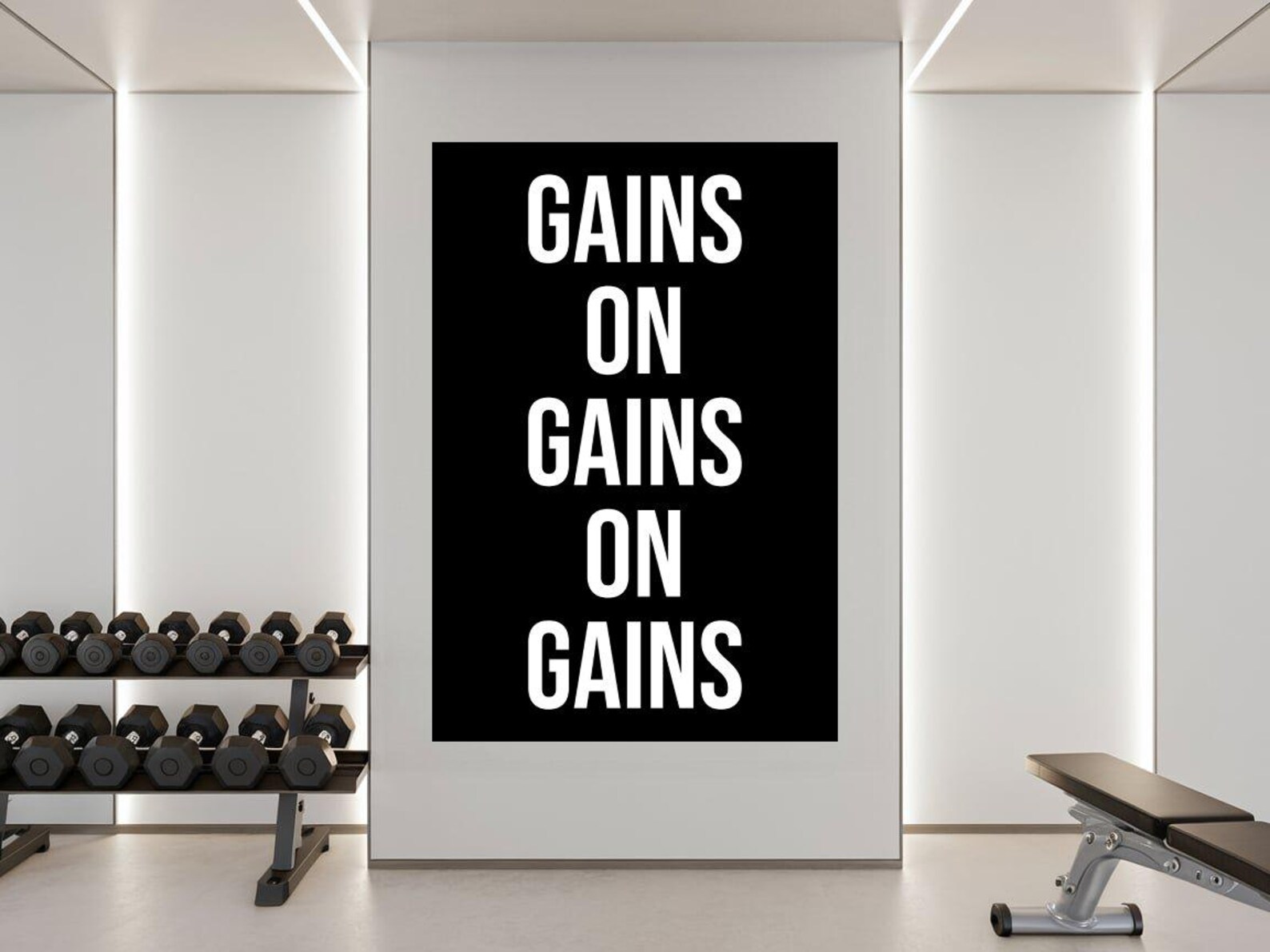 Gains on Gains on Gains Posters, Home Gym Wall Art, Fitness Print ...