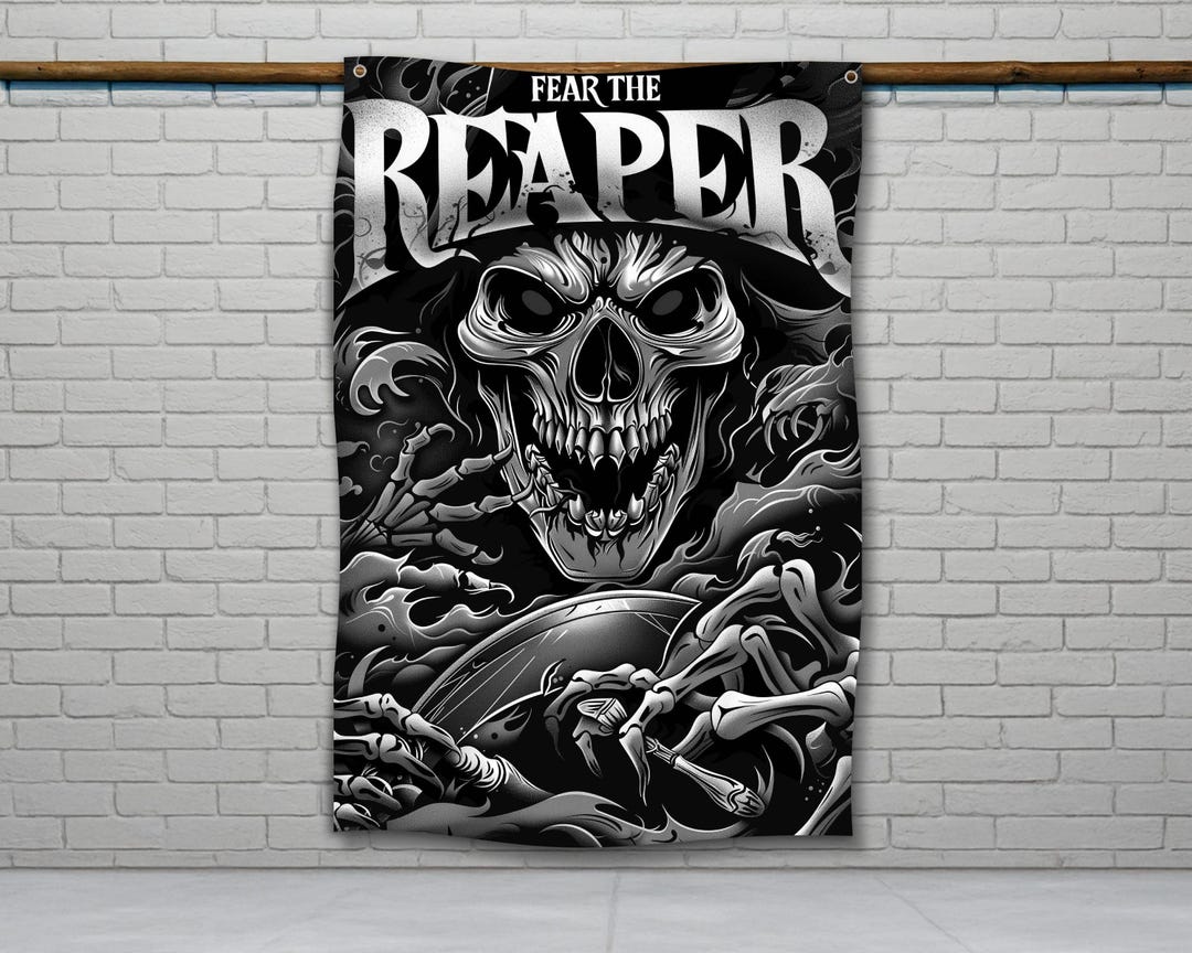 Fear the Reaper Flag, Gym Flag, Motivational Flag, Weightlifting Flag ...
