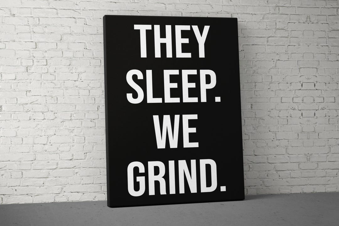 They Sleep We Grind Canvas, Gym Wall Art, Fitness Motivation, Workout ...